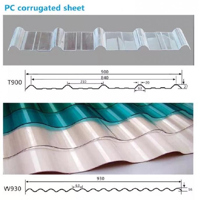 100% Virgin Polycarbonate Corrugated Roofing Pc Sheet 3.5mm Thickness